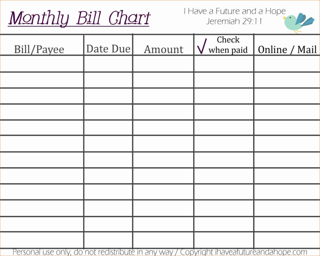 Free Monthly Bill Organizer Spreadsheet Db Excel | Budget Sheets FREE ...
